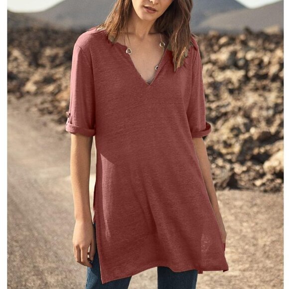 Wrap London | Tops | Wrap London Linen Jersey Tunic | Poshmark